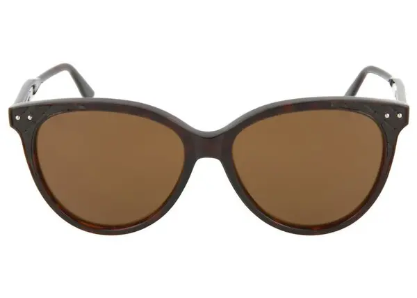Bottega Veneta Round Frame Acetate Sunglasses - Shiny Dark Havana/dark Espresso (bv0119s/30001112