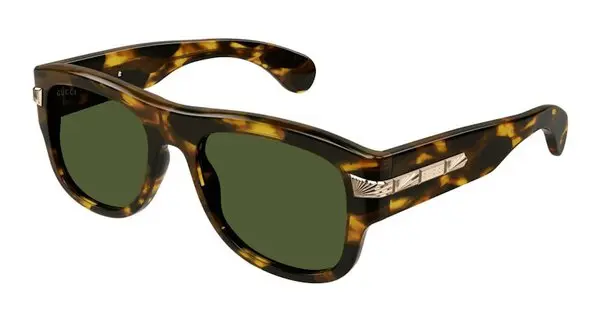 Gucci Square Frame Tortoiseshell Sunglasses - Havana/green (gg1517s/003