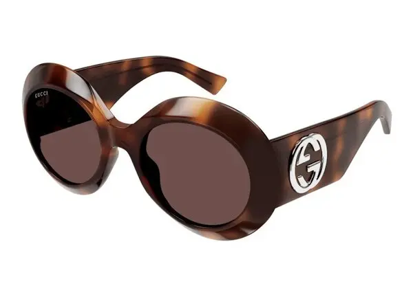 Gucci Round Frame Sunglasses - Havana/brown (gg1647s/009)