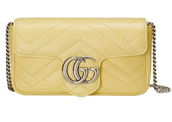 Gucci Gg Marmont Matelassé Super Mini Bag - Pastel Yellow