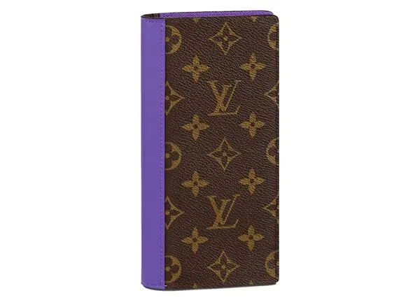 LOUIS VUITTON Brazza Wallet Monogram Macassar - Brown/purple