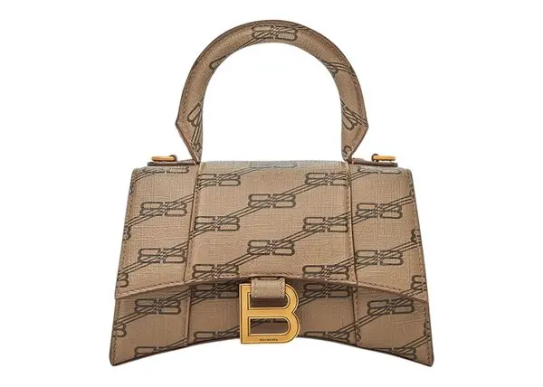Balenciaga Hourglass Xs Handbag Bb Monogram