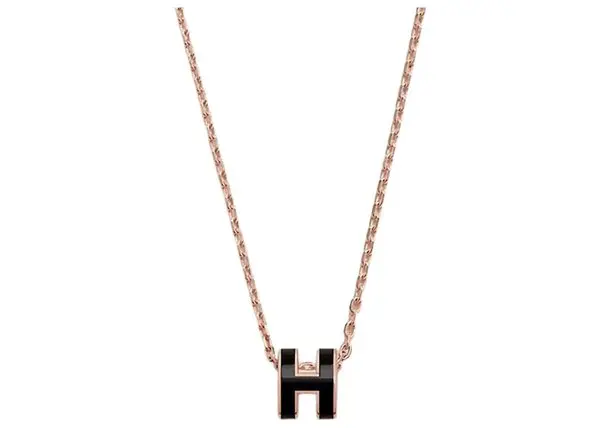 Hermès Pendant Mini Pop H - Black/rose Gold