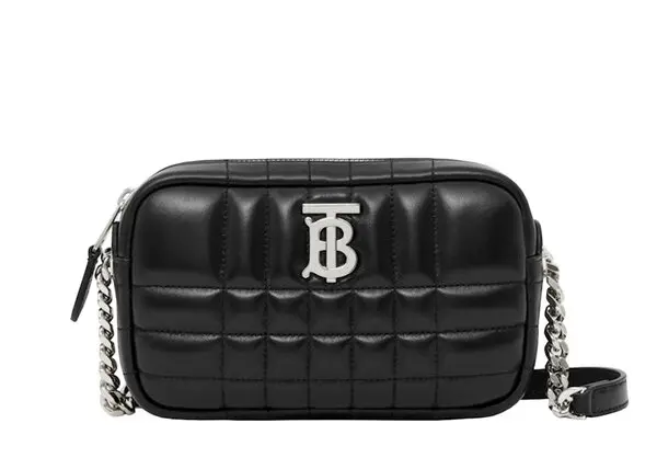 Burberry Quilted Leather Mini Lola Camera Bag - Black/silver/tone