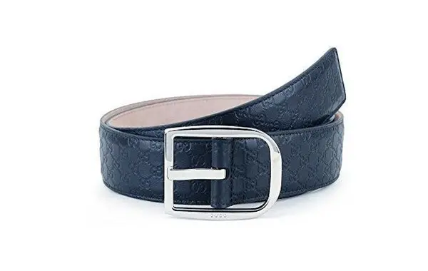 Gucci Belt Microguccissima 1.5 Width - Navy Blue