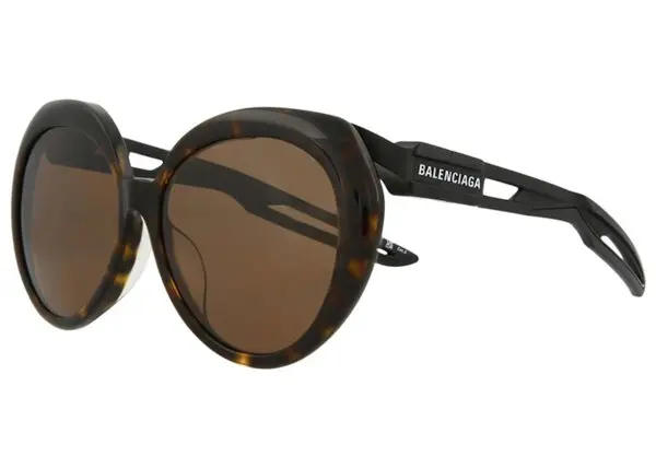 Balenciaga Oval Frame Sunglasses - Havana/black/brown (bb0024sa