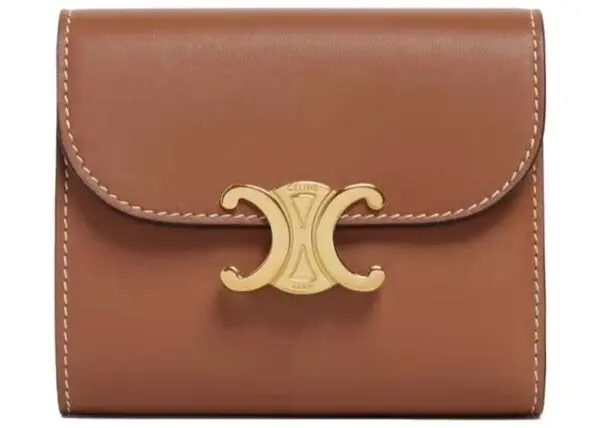 Celine Triomphe Small Flap Wallet - Tan