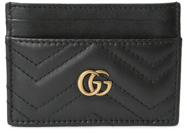 Gucci Gg Marmont Card Case Matelasse - Black