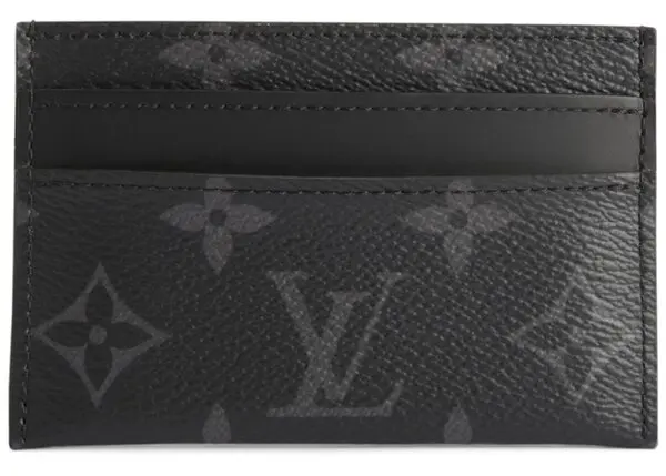 LOUIS VUITTON Card Holder Porte Cartes Double Monogram Eclipse - Black/grey