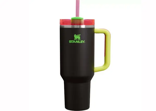 STANLEY The Spring Fling Collection Flowstate Quencher 40oz Tumbler - Black Neon