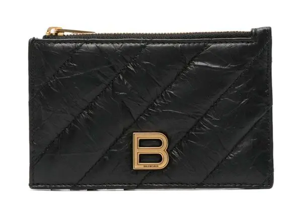 Balenciaga Crush Coi Card Holder - Black