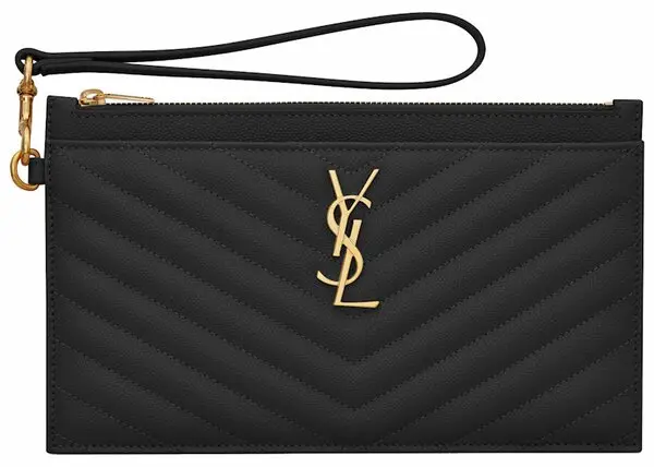 Saint Laurent Cassandre Matelasse Large Bill Pouch - Black