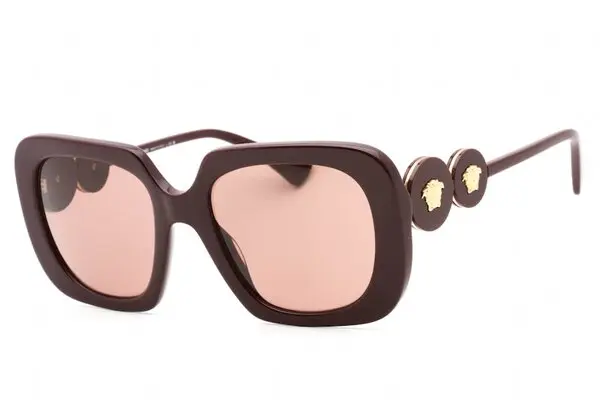 Versace Square Frame Sunglasses - Bordeaux/brown (ve4434/538273 54)