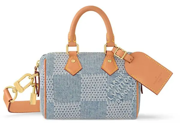 LOUIS VUITTON Speedy 18 Bandouliere Damier Denim 3d - Blue Denim