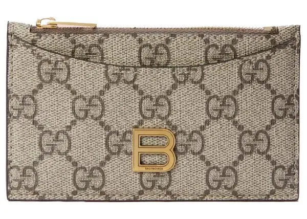 Gucci X Balenciaga The Hacker Project Zip Card Case - Beige/ebony