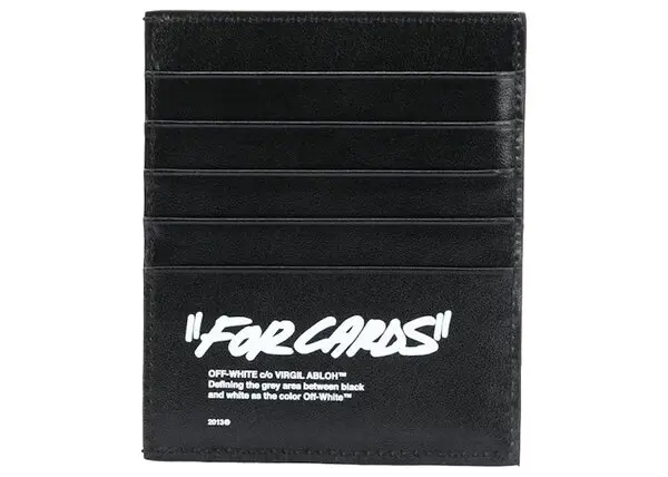 Off-White For Cards Quote Print Cardholder - Black