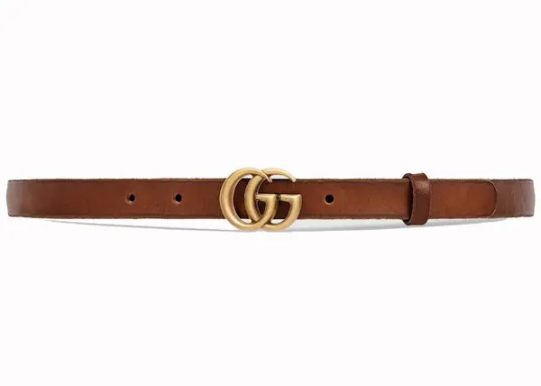 Gucci Double G Buckle Leather Belt - Brown
