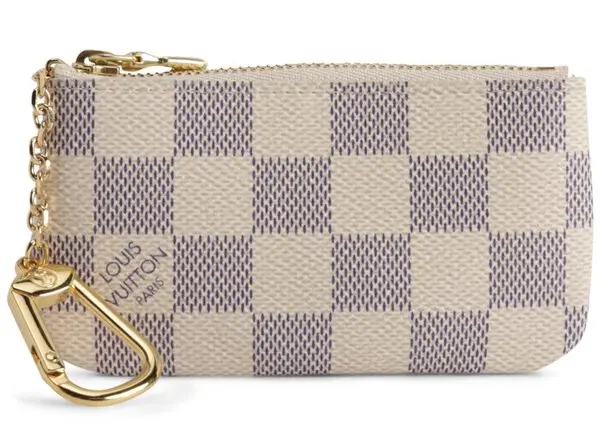 LOUIS VUITTON Key Pouch Damier Azur - White/blue
