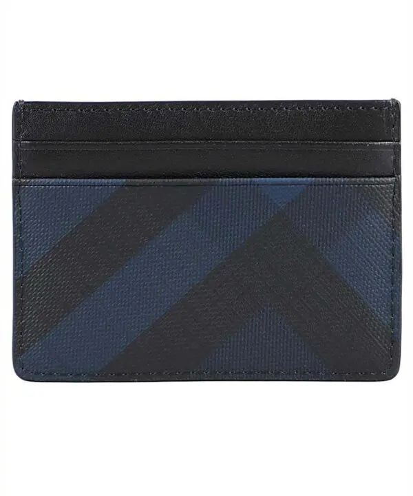 Burberry Check Card Case - Navy Blue