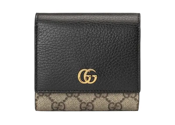 Gucci Gg Marmont Medium Wallet - Beige/ebony