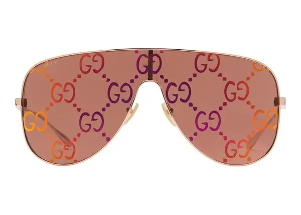 Gucci Mask Sunglasses Toned Metal Frame - Shiny Rose Gold/toned Metal Frame (‎755257 I3331 8060)