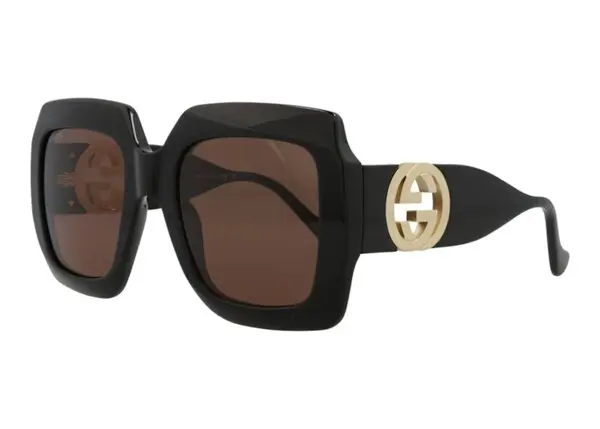 Gucci Square Rectangle Sunglasses - Black/brown (gg1022s/30011773
