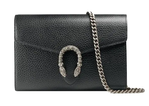 Gucci Dionysus Wallet On Chain Leather Mini - Black
