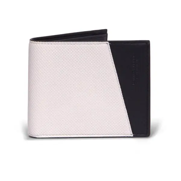 Bottega Veneta Logo Embossed Two Tone Bifold Wallet - White/black