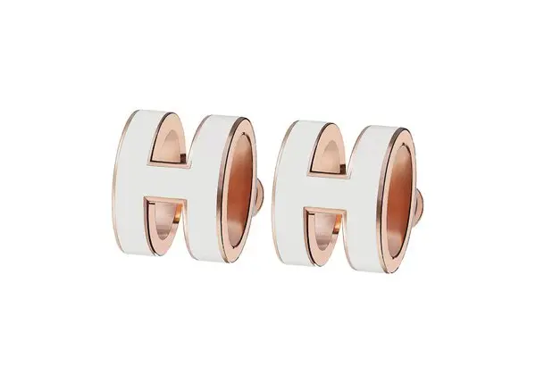 Hermès Pop H Mini Earrings - Blanc