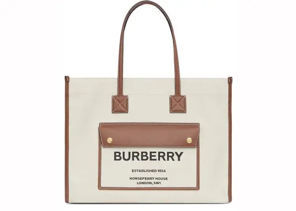 Burberry Medium Freya Tote - Natural/tan
