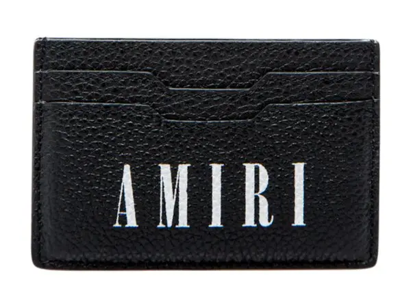 Amiri Logo Leather Card Holder - Black