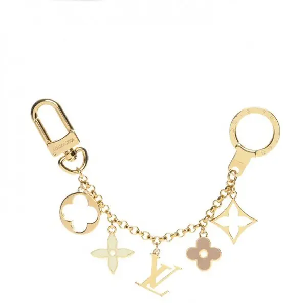 LOUIS VUITTON Bag Charm Chain Fleur De Monogram - White/beige