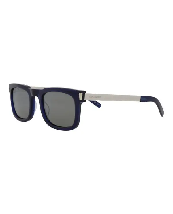 Saint Laurent Square Rectangle Sunglasses - Blue/silver (sl581/30014111