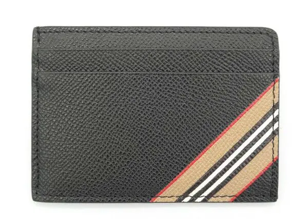 Burberry Icon Stripe Card Case - Black/beige