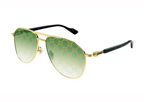 Gucci Aviator Frame Sunglasses59 - Gold/green (gg1220s/004