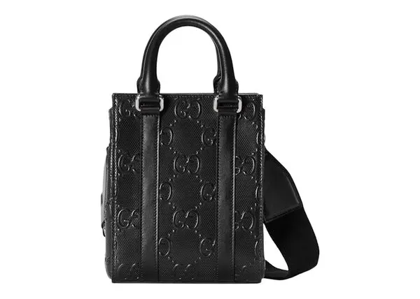Gucci Gg Embossed Tote Bag - Black
