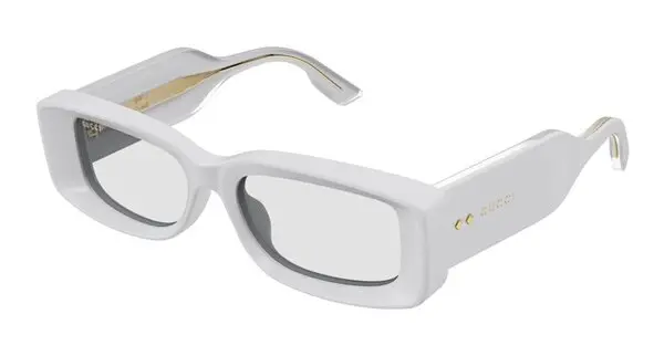Gucci Rectangle Full Rim Sunglasses - White/grey (gg1528sone-color005)