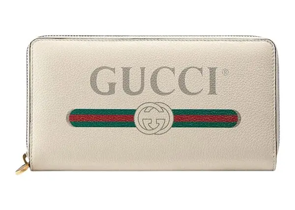 Gucci Vintage Logo Zip Around Walletin - White