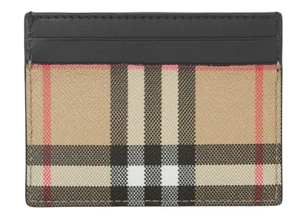 Burberry Vintage Check Card Case - Black/archive Beige
