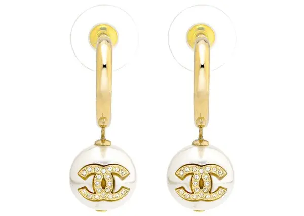 Chanel Pearl Hoop Earrings - Gold/pearl (ab8451 B08257 Ni488)