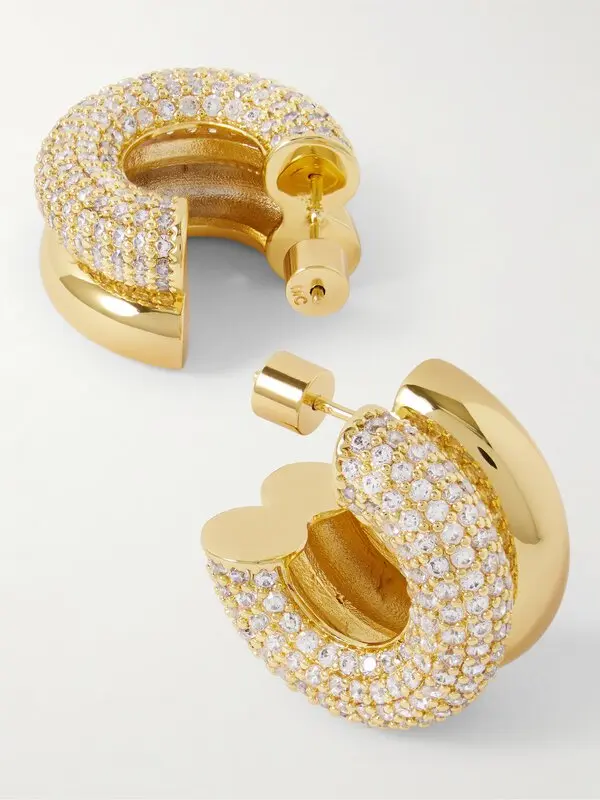 MARTHA CALVO Double -plated Crystal Hoop Earrings