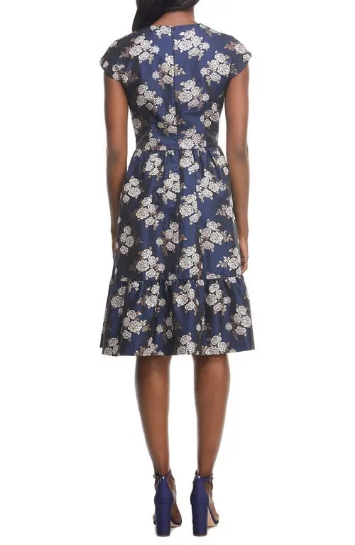 velvet fit and flare midi dress MJS2205 Lapel Collar Blazer + Fit & Flare Velvet Midi Dress main image 0