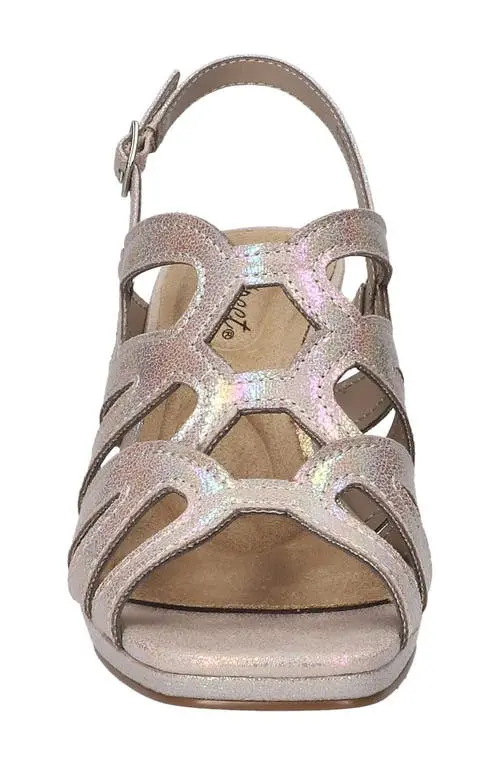 EASY WORKS BY EASY STREET Jetty Slingback Sandals - Natural Iridescent