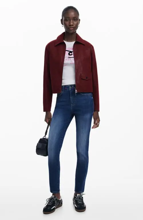 Desigual Slim Fit Embroidered Jeans