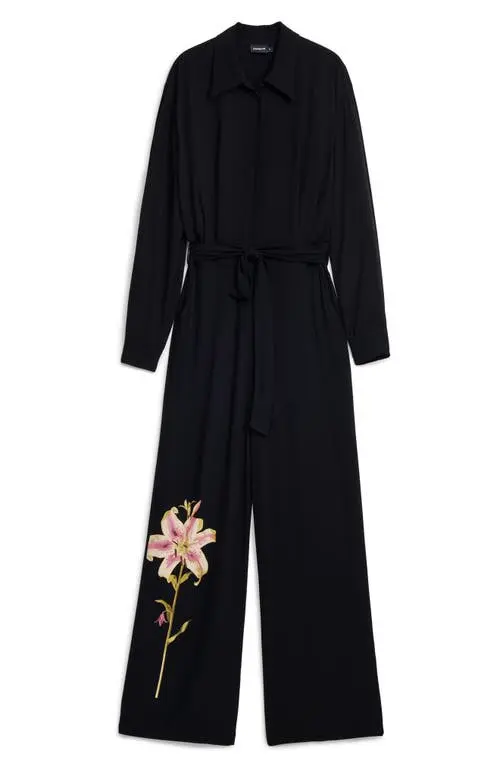 Desigual Floral Print Wide Leg Jumpsuit