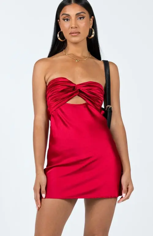 Princess Polly Shellie Strapless Mini Dress - Red