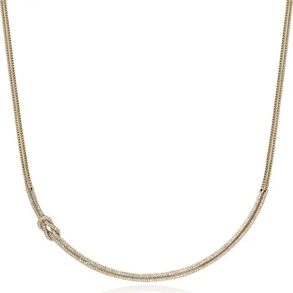 John Hardy 14k Diamond Love Knot Necklace - Gold