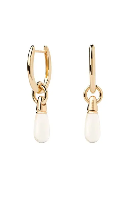 PDPAOLA Jupiter Single Hoop Earring - Clear Quartz