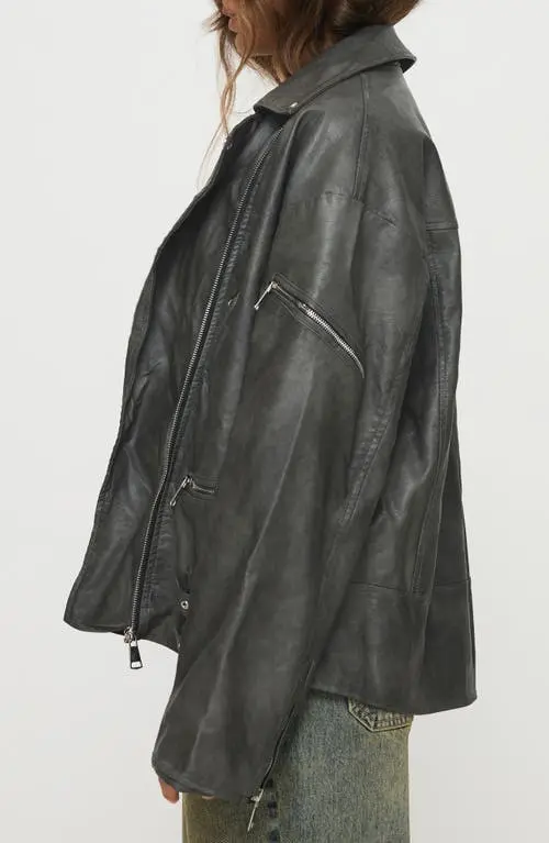 Princess Polly Magnets Faux Leather Moto Jacket