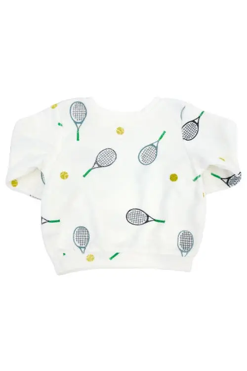 OH BABY! Tennis Print Boxy Sweatshirt